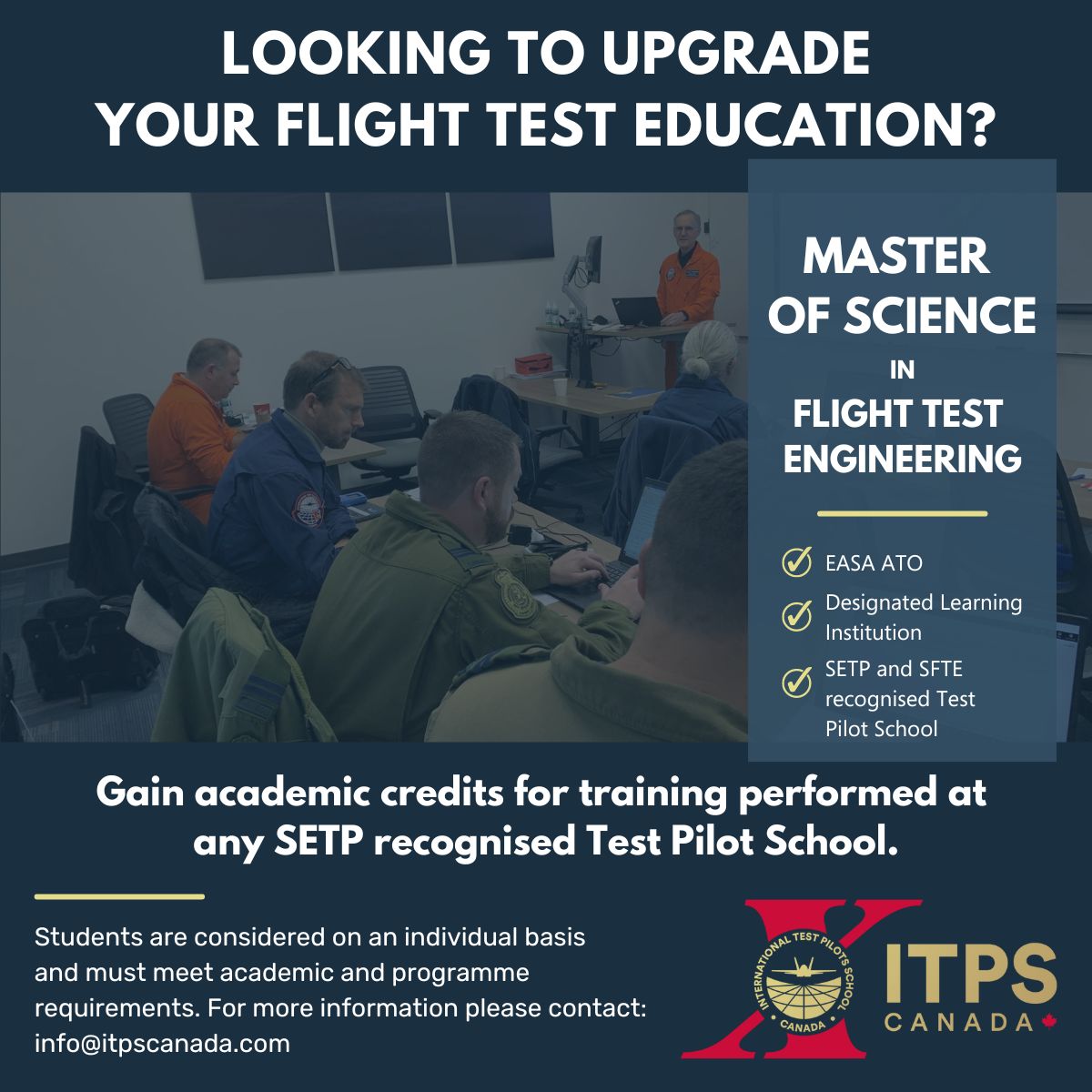 Upgrade your Flight Test Education with Credits | Master of Science | ITPS